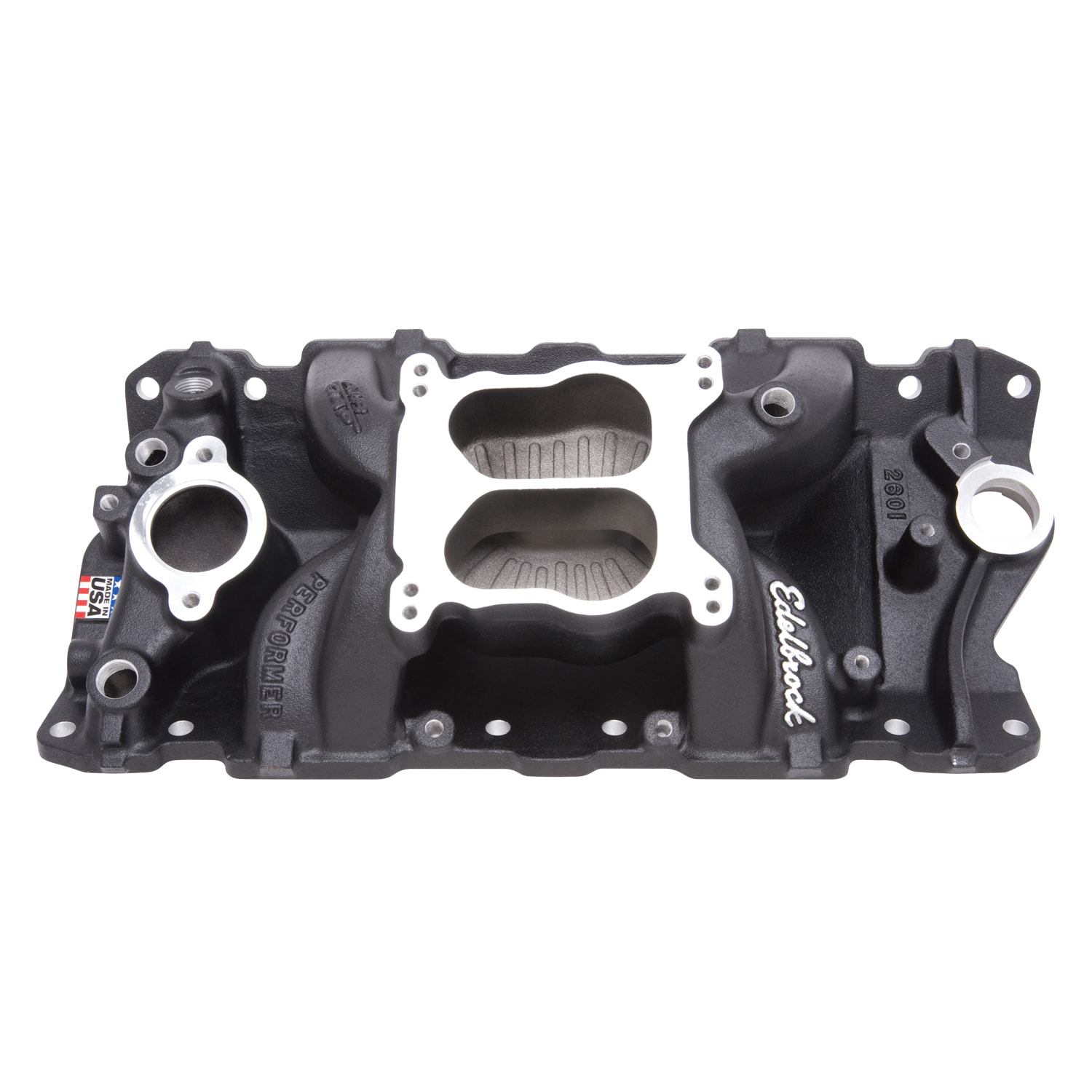 Performer Air-Gap Intake Manifold for 1955-86 Small-Block Chevy, Black ...