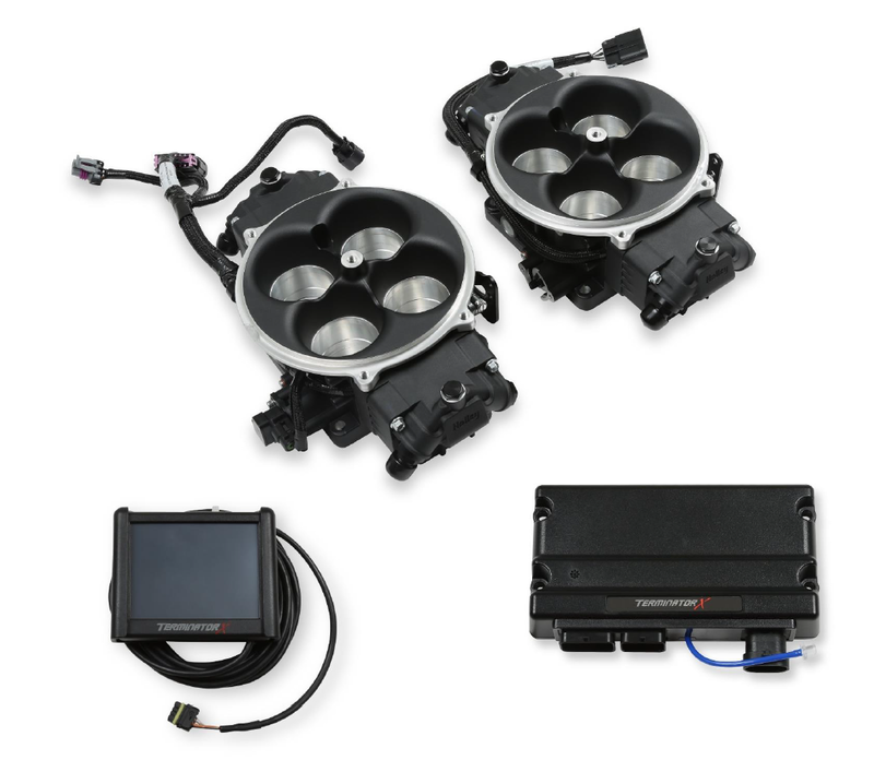 Holley EFI Terminator X Stealth 2x4 4500 Kit - Black 8 Injectors - 800 ...