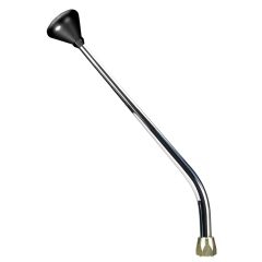 CM Shifter GM TH200 Chrome 16" Single Bend Lever Mushroom Black Knob